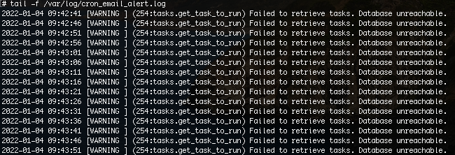 Repeatedly get 'Failed to retrieve tasks. Database unreachable.' error message. · Issue #282 ...