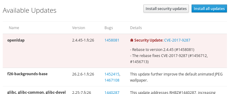Hard to visually distinguish the different security updates from each ...