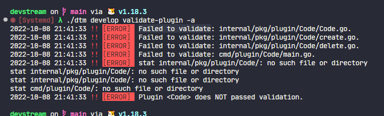 :bomb: `Bug`: Execute Command `dtm develop validate-plugin -a` Failed · Issue #1140 · devstream ...