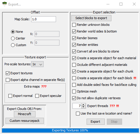 Export issue · Issue #183 · jmc2obj/j-mc-2-obj · GitHub