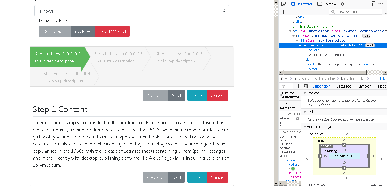 Collapse in theme arrows is possible? · Issue #75 · techlab/jquery-smartwizard · GitHub