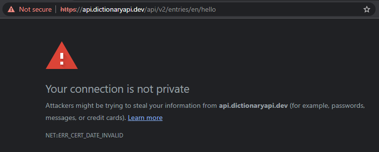 SSL Certificate Expired · Issue #119 · meetDeveloper/freeDictionaryAPI · GitHub
