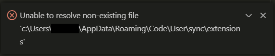 Settings Sync cannot synchronize settings · Issue #112162 · microsoft/vscode · GitHub