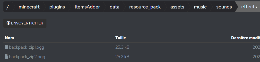 [SUPPORT REQUEST] Configurazione degli Zainetti (suoni personalizzati) · Issue #533 · PluginBugs ...