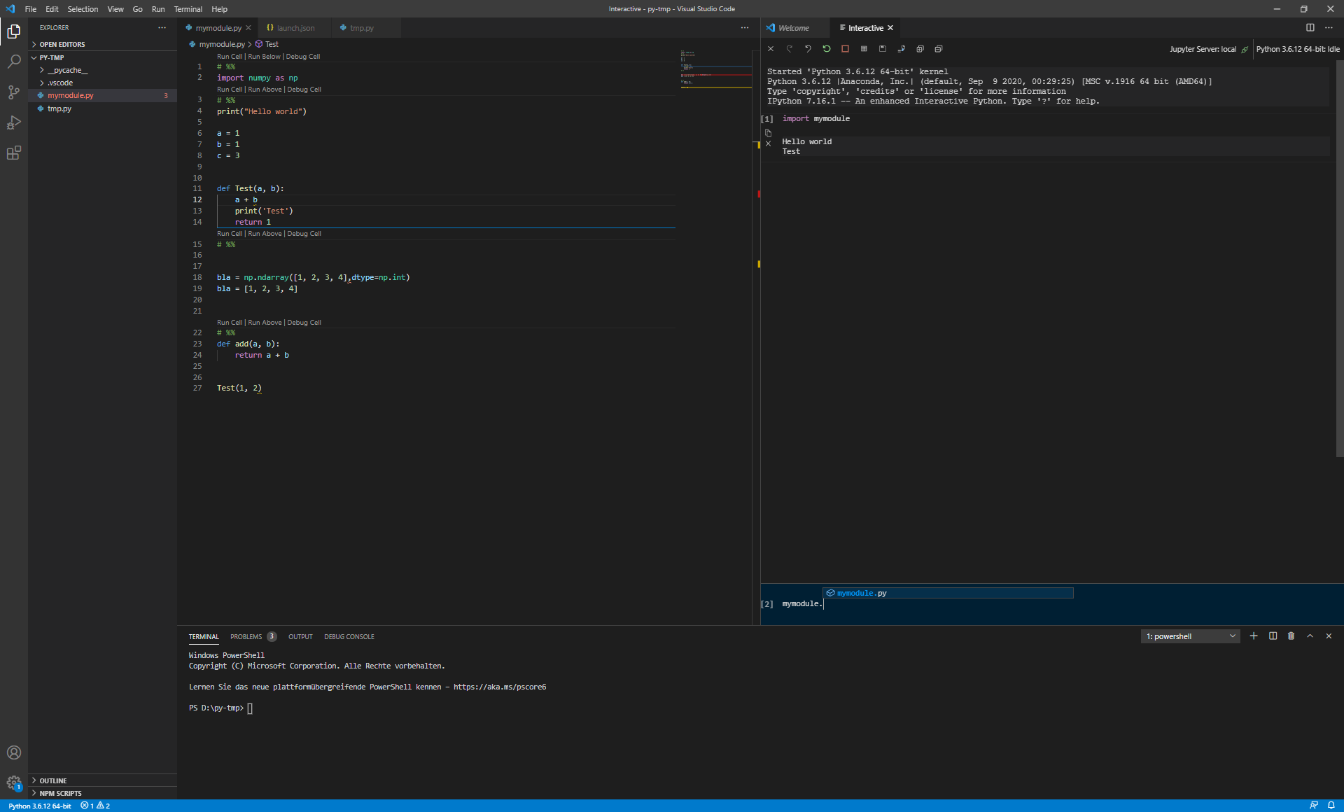 Autocomplete in interactive window not working for user module · Issue #956 · microsoft/pylance ...