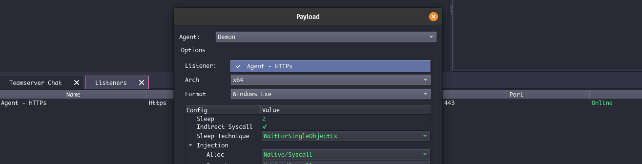 Listener not detected by payload window · Issue #138 · HavocFramework/Havoc · GitHub