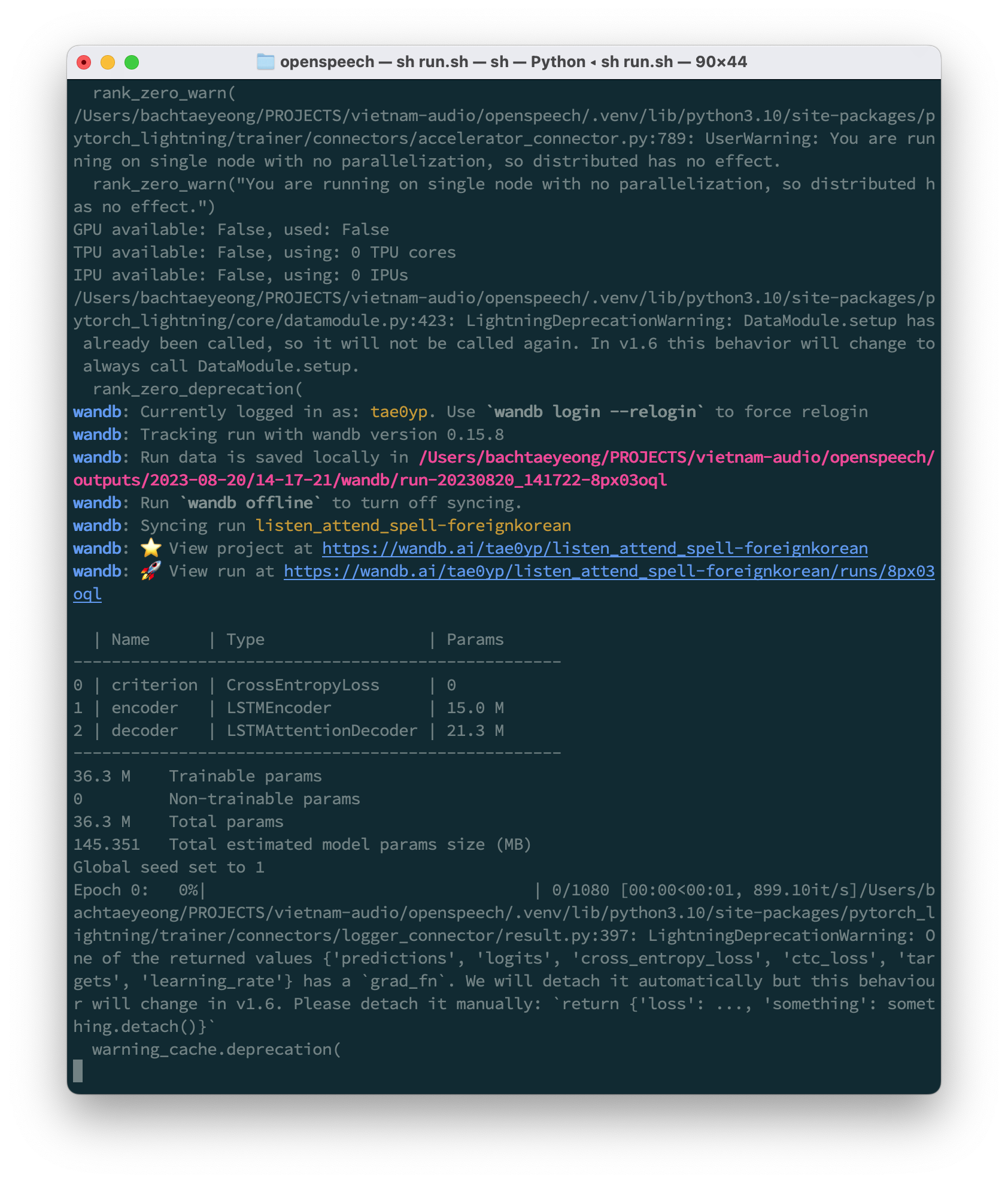 terminal hangs when train starts · Issue #208 · openspeech-team/openspeech · GitHub
