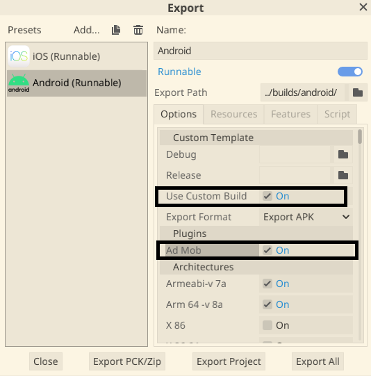 [BUG] Godot 3.3 export in android · Issue #73 · poingstudios/godot-admob-android · GitHub