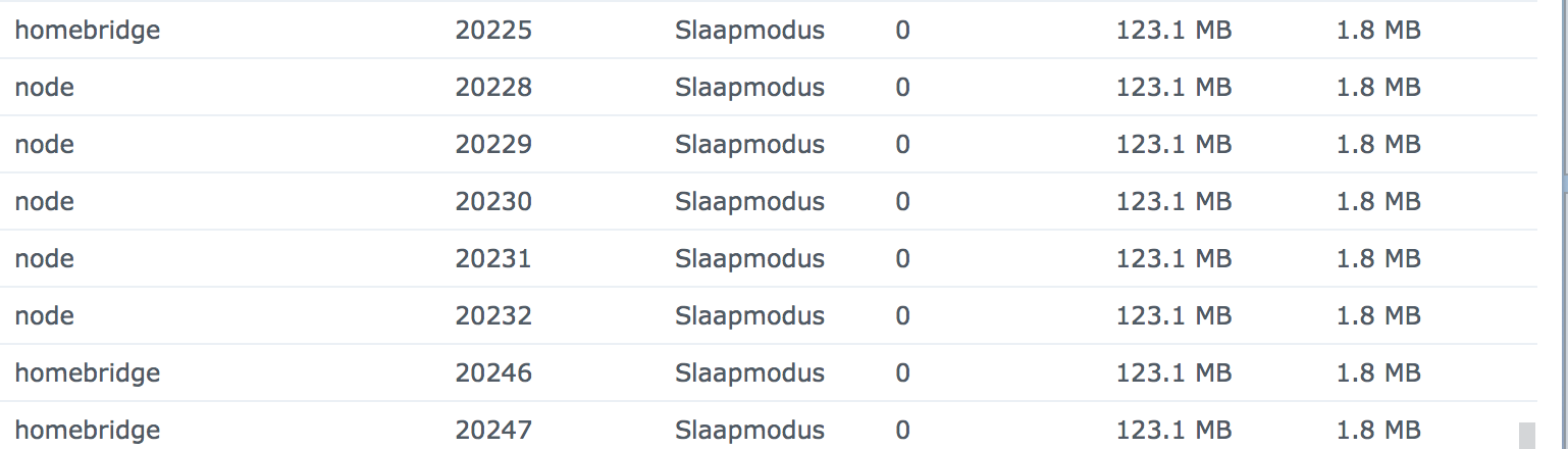 Homebridge slowly eats my memory · Issue #123 · homebridge/docker-homebridge · GitHub