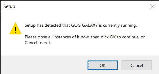 [Bug]: GOG.Galaxy waits for input if version is already installed or if ...