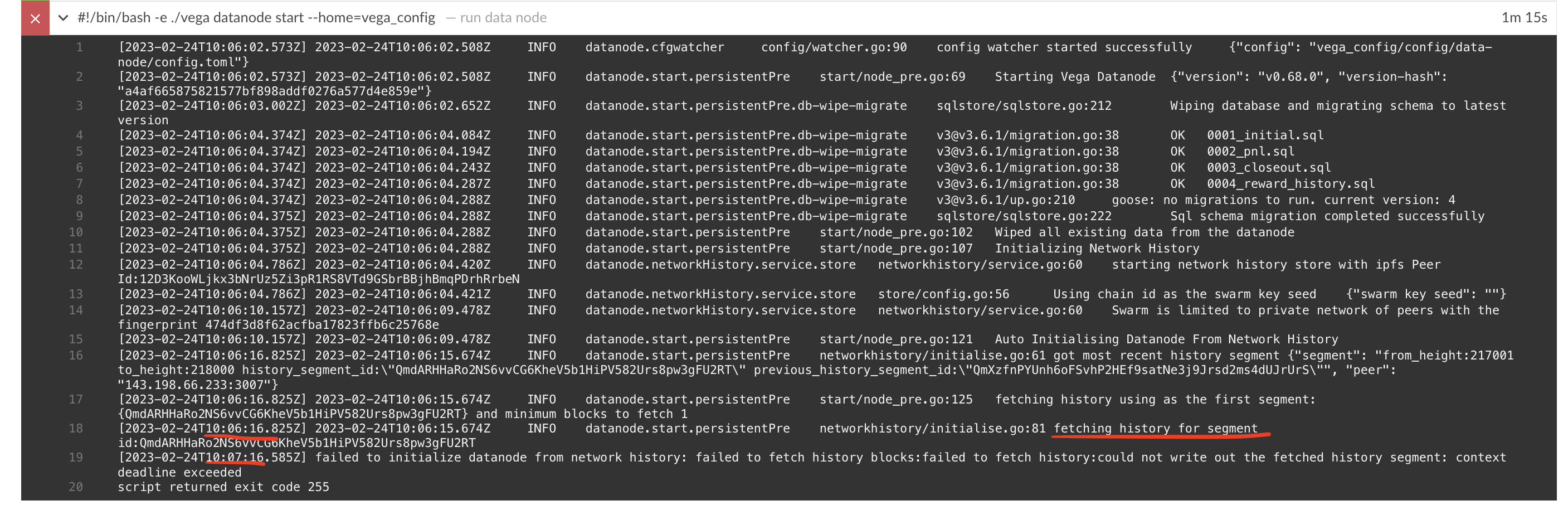 data-node timing out on "fetching history for segment" step · Issue #7683 · vegaprotocol/vega ...