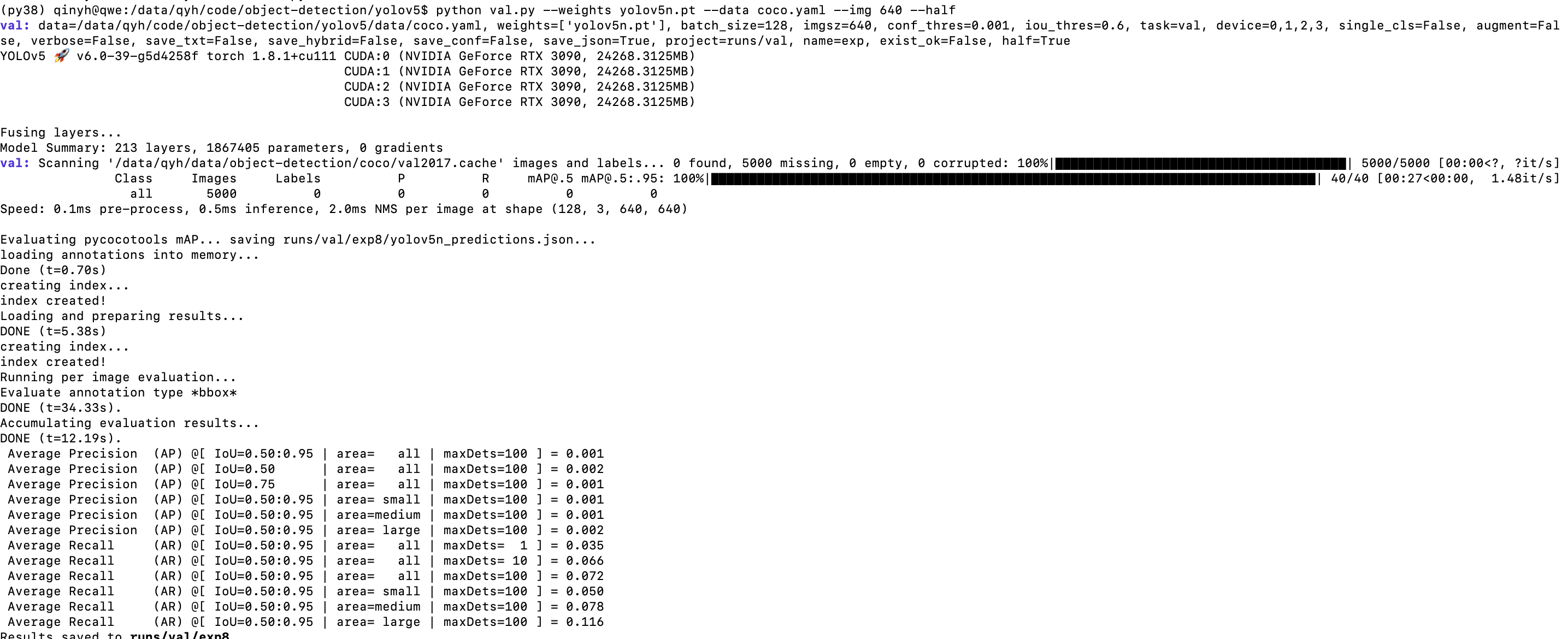 validation result is error · Issue #5620 · ultralytics/yolov5 · GitHub