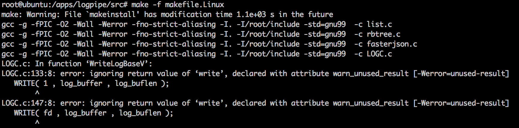 请问编译报这样的错是什么原因 · Issue #1 · calvinwilliams/logpipe · GitHub