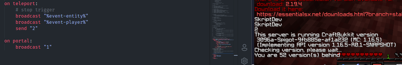If "on teleport" is used, "on portal" stops working · Issue #4705 · SkriptLang/Skript · GitHub