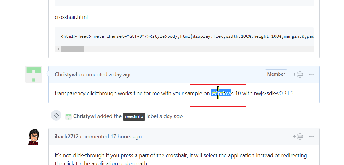 Transparent clickthrough window · Issue #6708 · nwjs/nw.js · GitHub