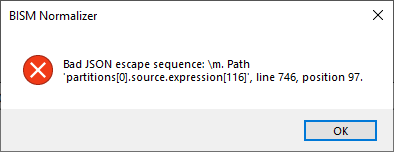 BISM Normalizer 5 appears to not escape JSON sequences correctly ...