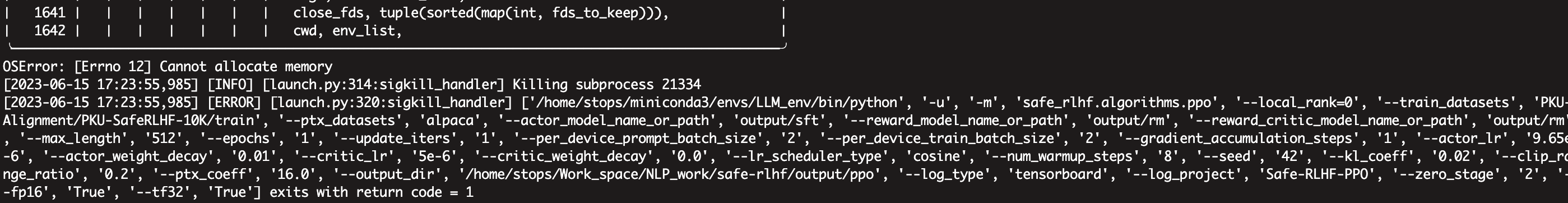 Oserror [errno 12] Cannot Allocate Memory · Issue 64 · Pku Alignment Safe Rlhf · Github