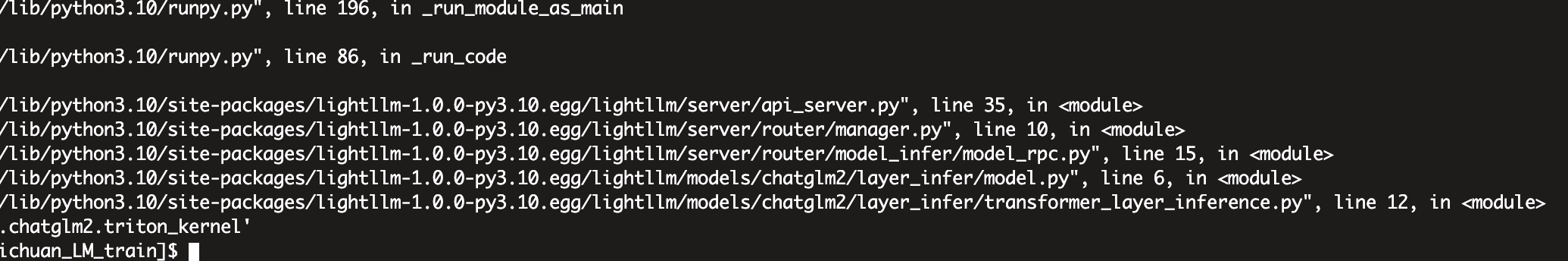 [BUG]No module named 'lightllm.models.chatglm2.triton_kernel · Issue #83 · ModelTC/lightllm · GitHub