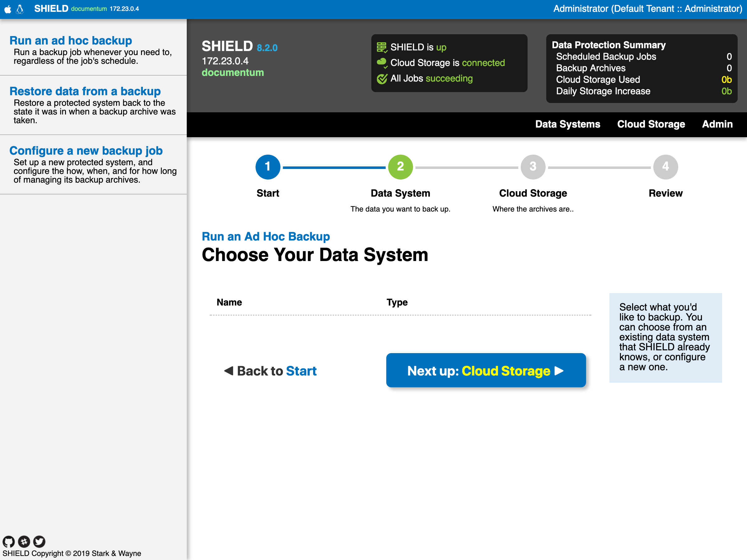 [BUG] Ad hoc Backup Wizard doesn't handle "no data systems" gracefully · Issue #532 ...
