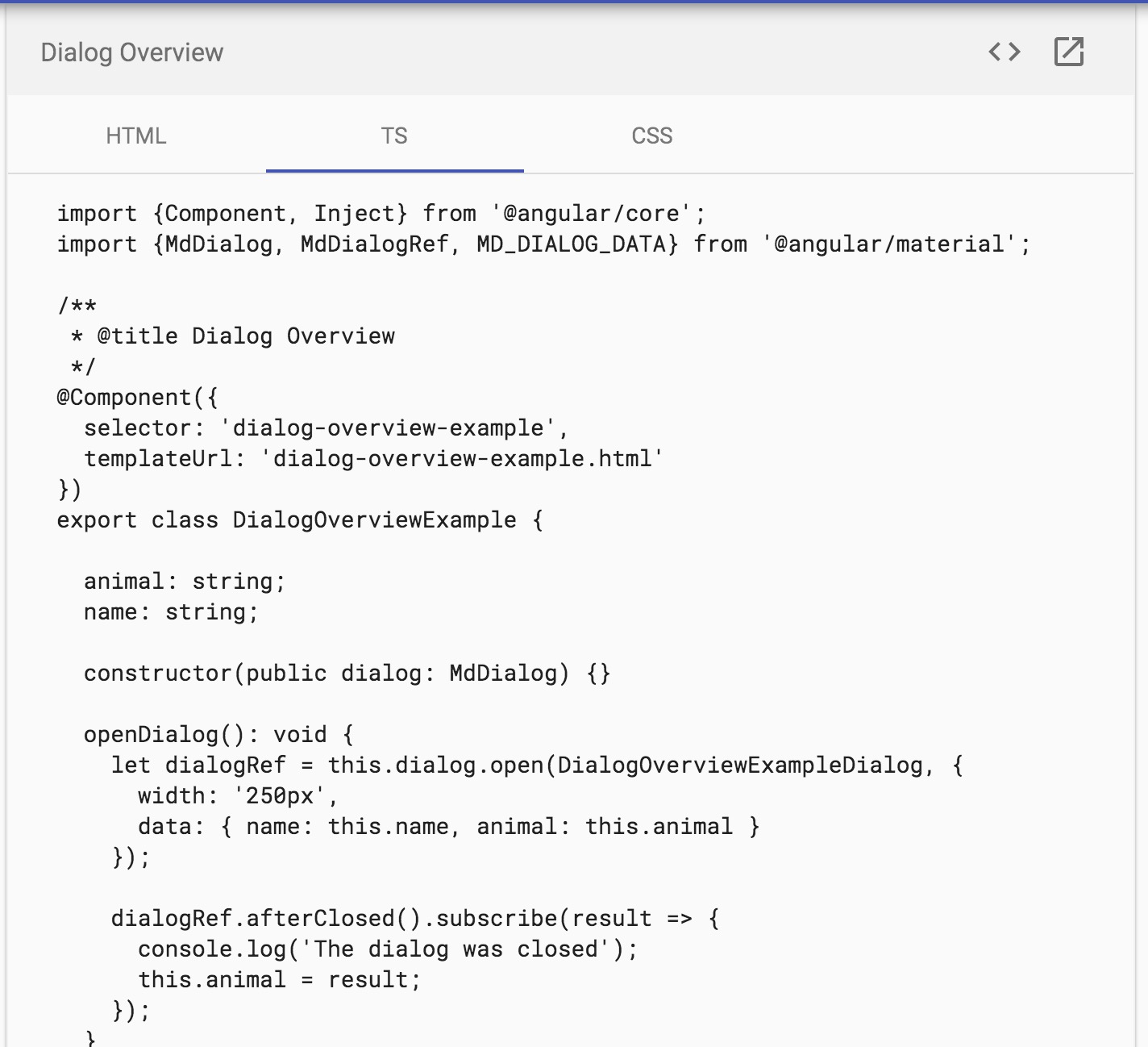 Example source code doesn't highlight · Issue #260 · angular/material ...
