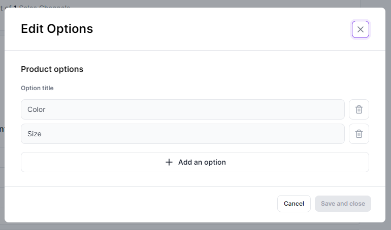 Admin UI - Corrupted Options in Edit Options and Edit Variants and Add Variants for existing ...