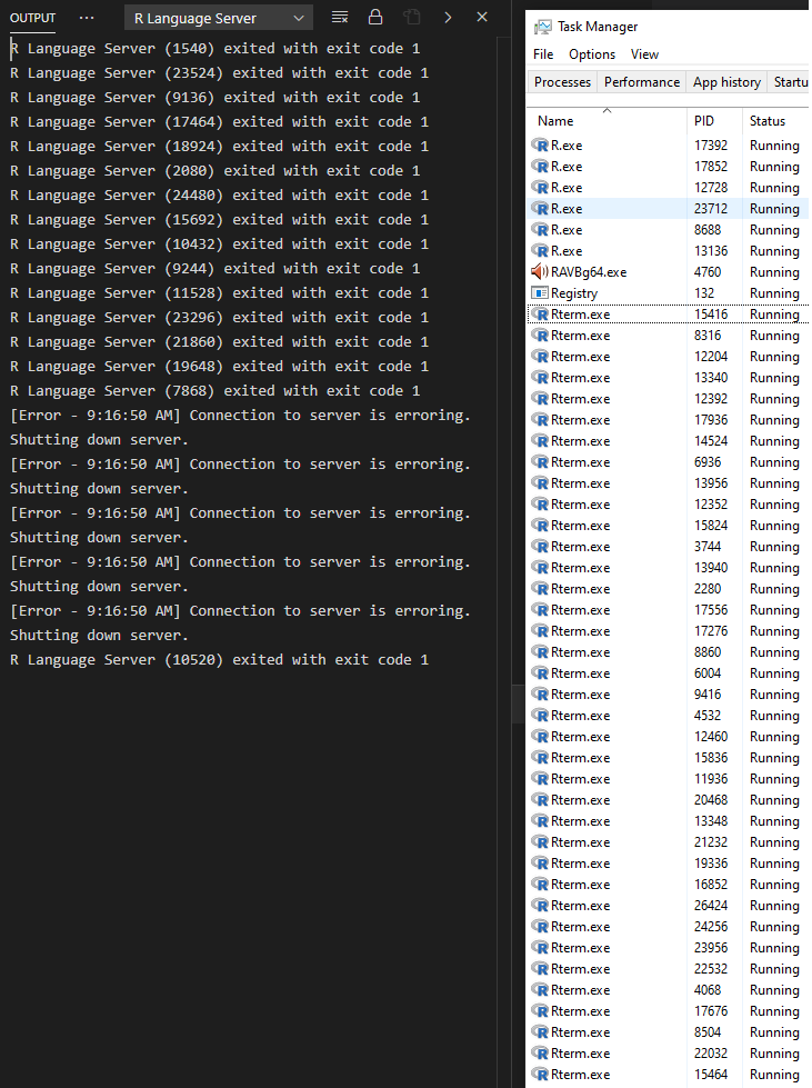 OS process not terminated when the `rterm` is closed · Issue #630 · REditorSupport/vscode-R · GitHub