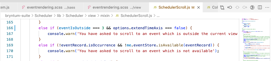 `scrollEventIntoView()` does not scroll with `extendTimeAxis : false` · Issue #6339 · bryntum ...