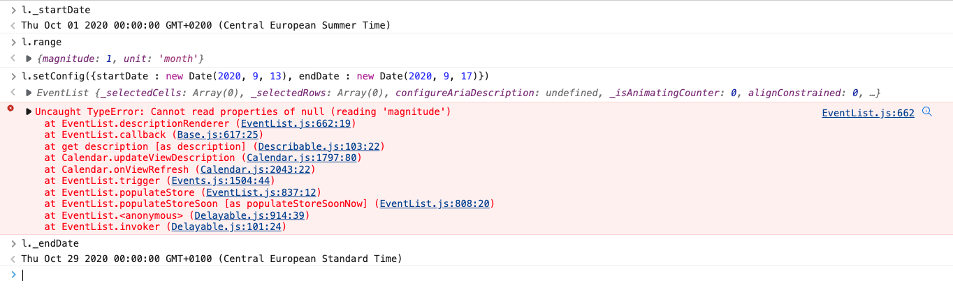 `listview` Bugs When Asked To Display Arbitrary Date Range As Opposed To Range Config · Issue