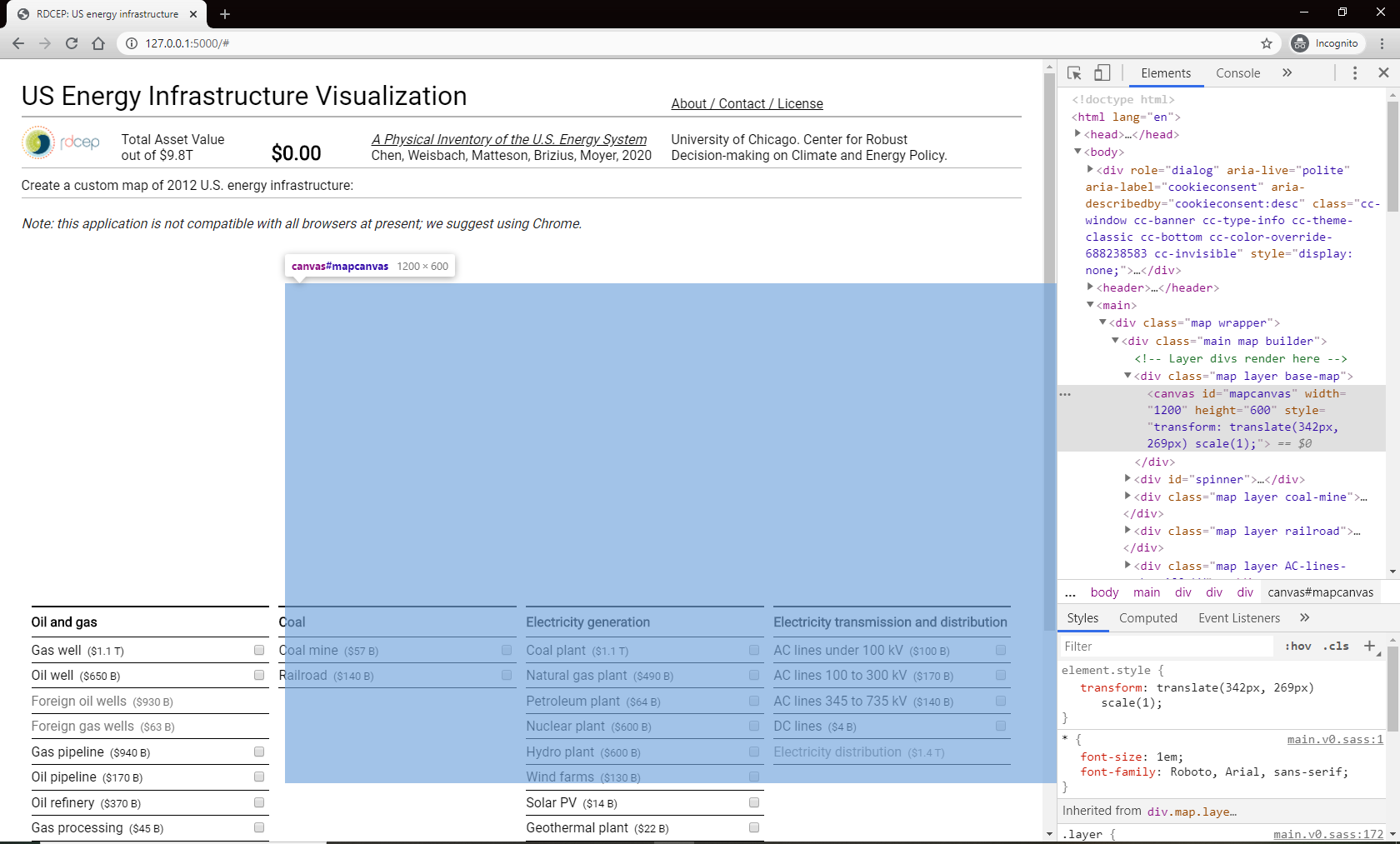 Map disappears visually if you open and then close modal · Issue #3 · RDCEP/energy-maps · GitHub