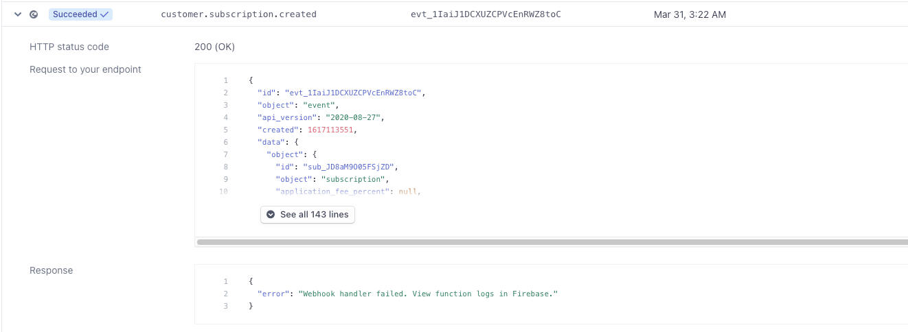 Customer Subscription Webhooks Not Working · Issue 161 · Invertasestripe Firebase Extensions
