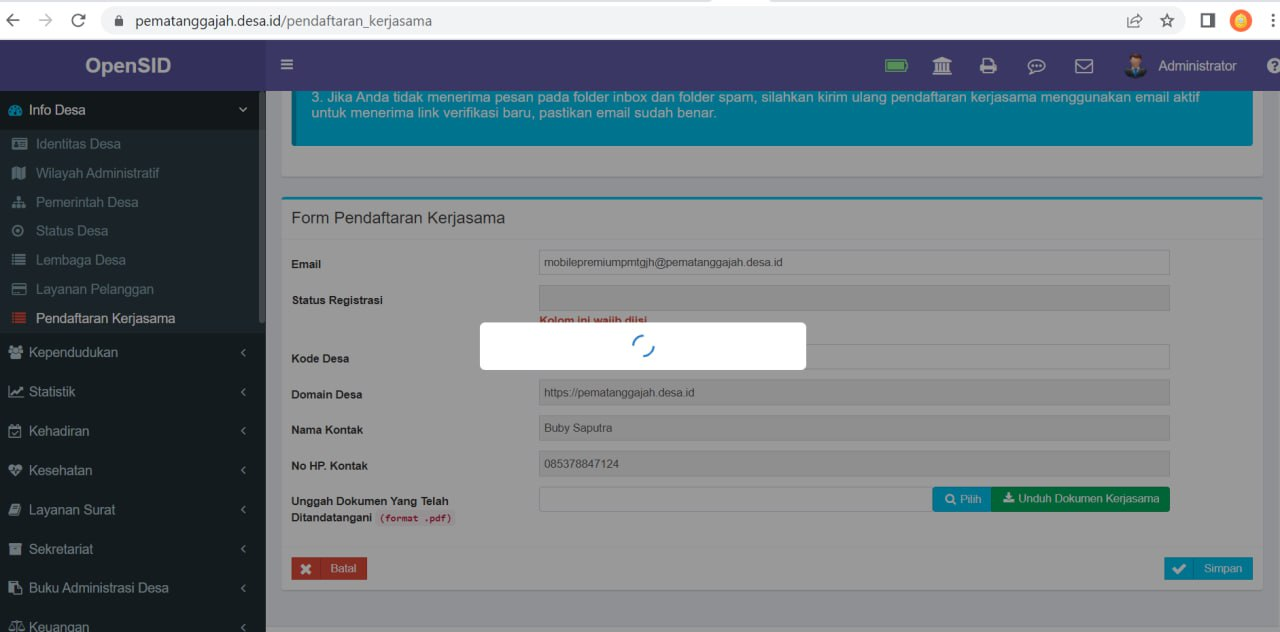 Halaman kerjasama loading terus saat Simpan · Issue #6465 · OpenSID/OpenSID · GitHub