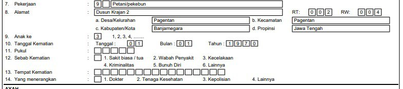 Lampiran surat kematian - Tanggal kematian salah tidak sesuai inputan ...