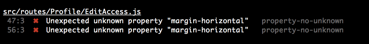 margin-horizontal property-no-unknown · Issue #134 · styled-components/stylelint-processor ...