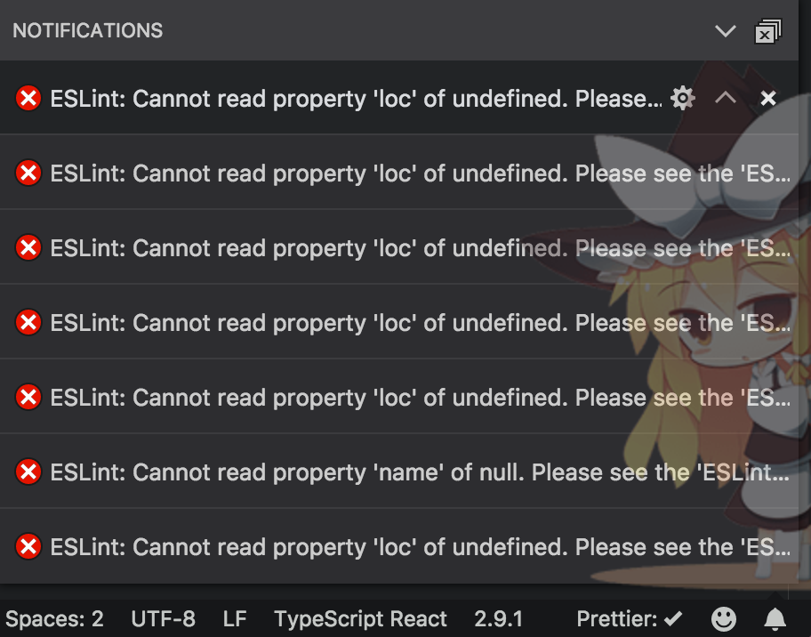 Cannot Read Property Loc Of Undefined Please See The Eslint Output