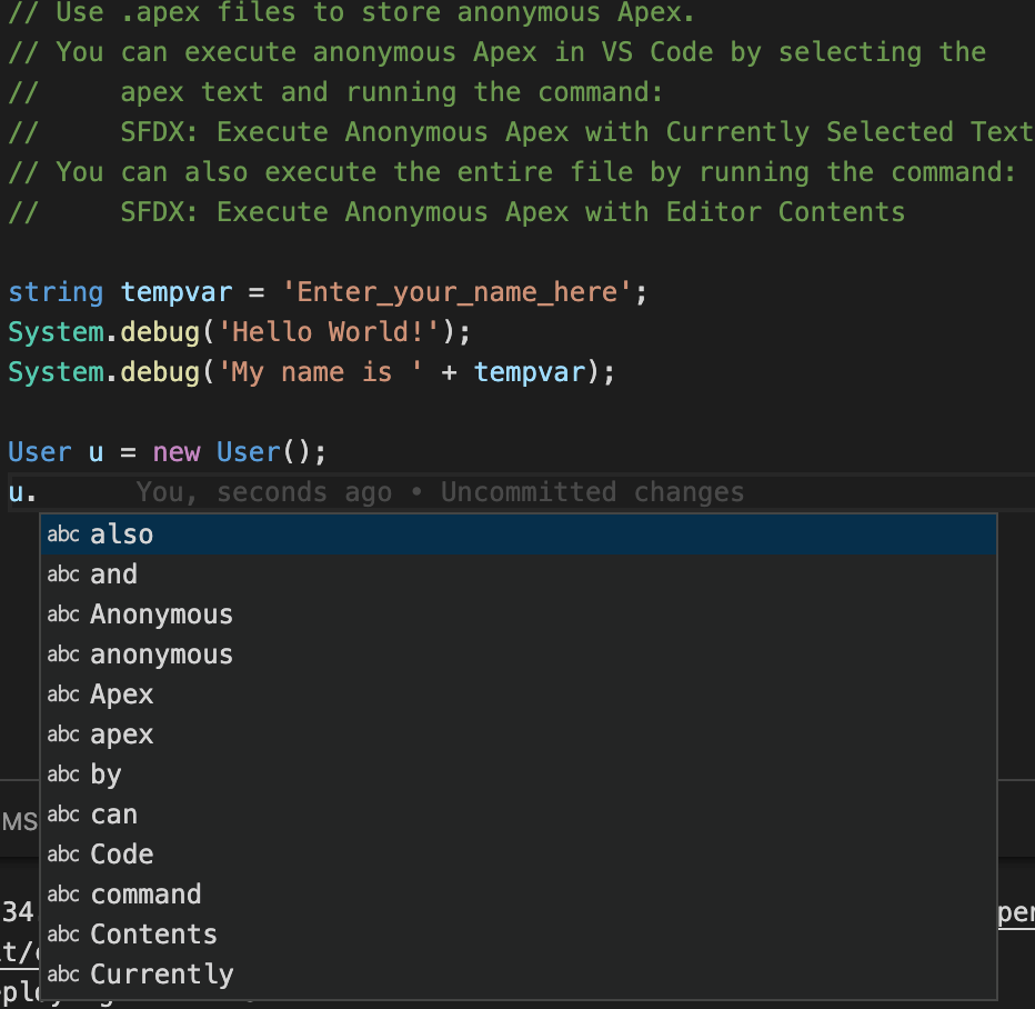 Code Completion in anonymous apex · Issue #3086 · forcedotcom/salesforcedx-vscode · GitHub