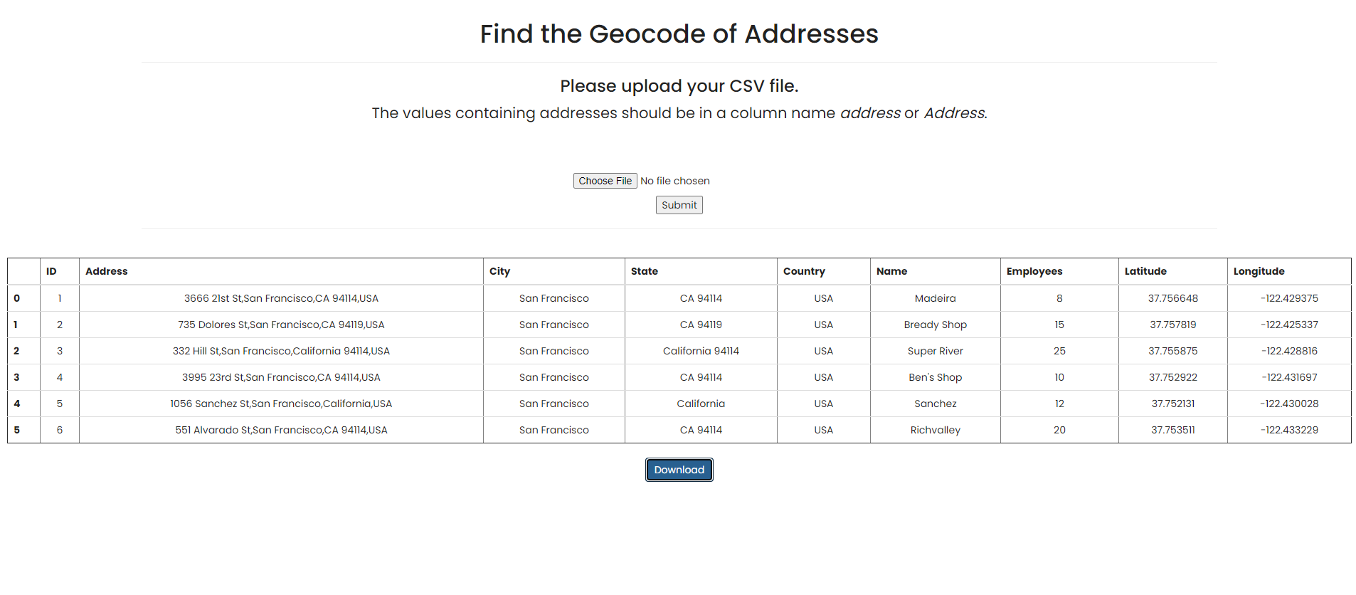 GitHub - bchen0867/geocode-web-app