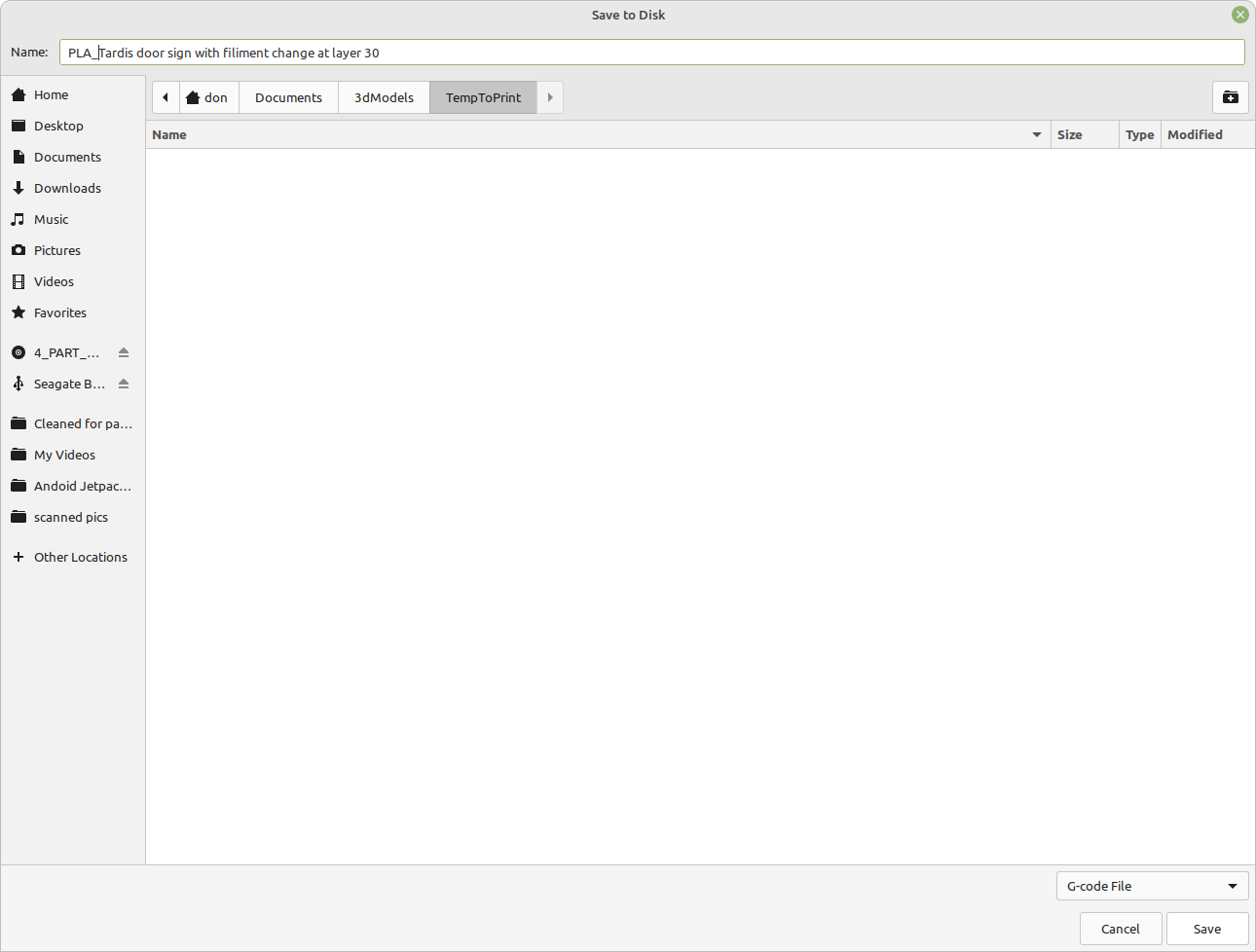 Save to disk gcode does not put any file extention on for linux · Issue #14174 · Ultimaker/Cura ...