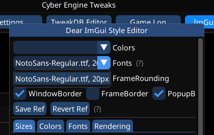 Font display and settings · Issue #736 · maximegmd/CyberEngineTweaks · GitHub