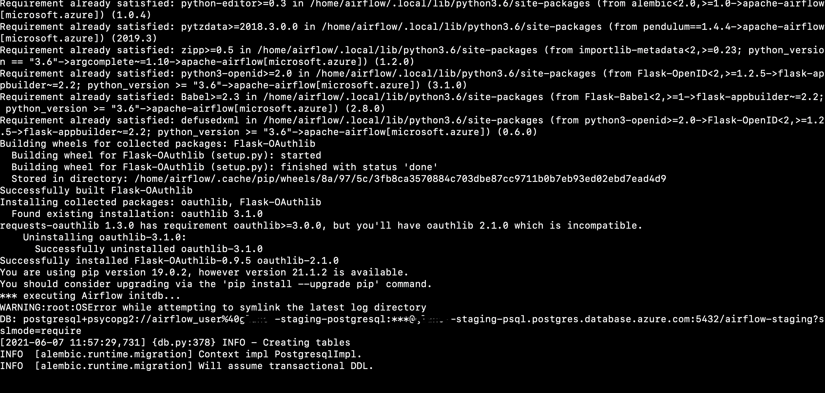 Scheduler fails with Airflow initdb not finishing · Issue #16319 · apache/airflow · GitHub