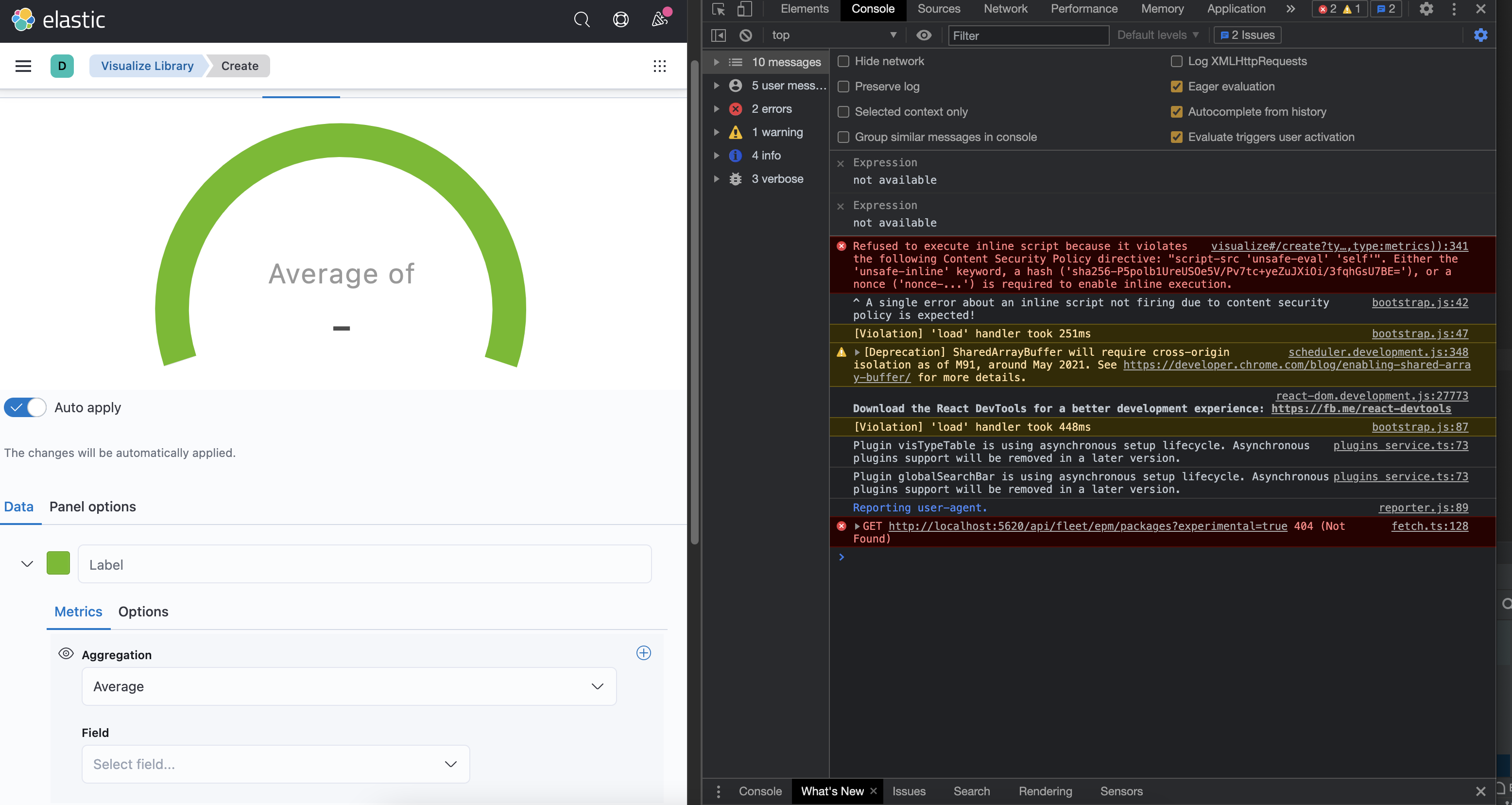 [tsvb] Validation Error Is Logged When Selecting A Gauge On An Incomplete Metric · Issue 98557
