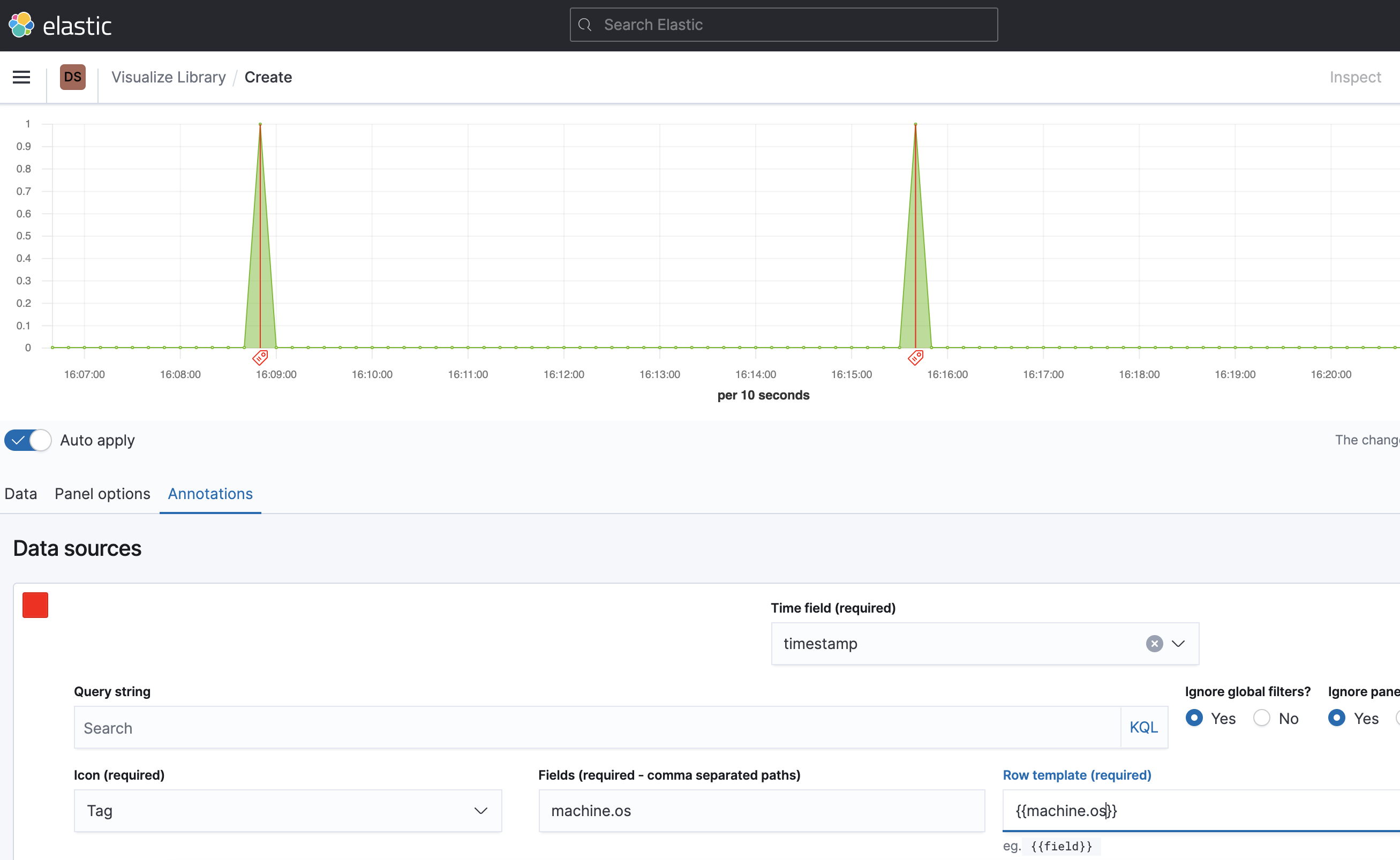 Kibana displays wrong warning message while user is filling in field name in annotations for ...