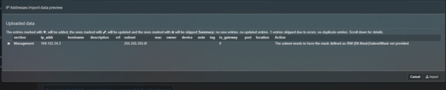 IP Addresses import · Issue #2215 · phpipam/phpipam · GitHub