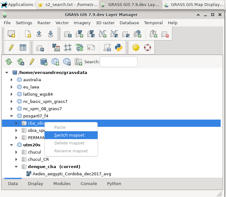 [Feat] New startup/GUI - change location/mapset with right click · Issue #1144 · OSGeo/grass ...