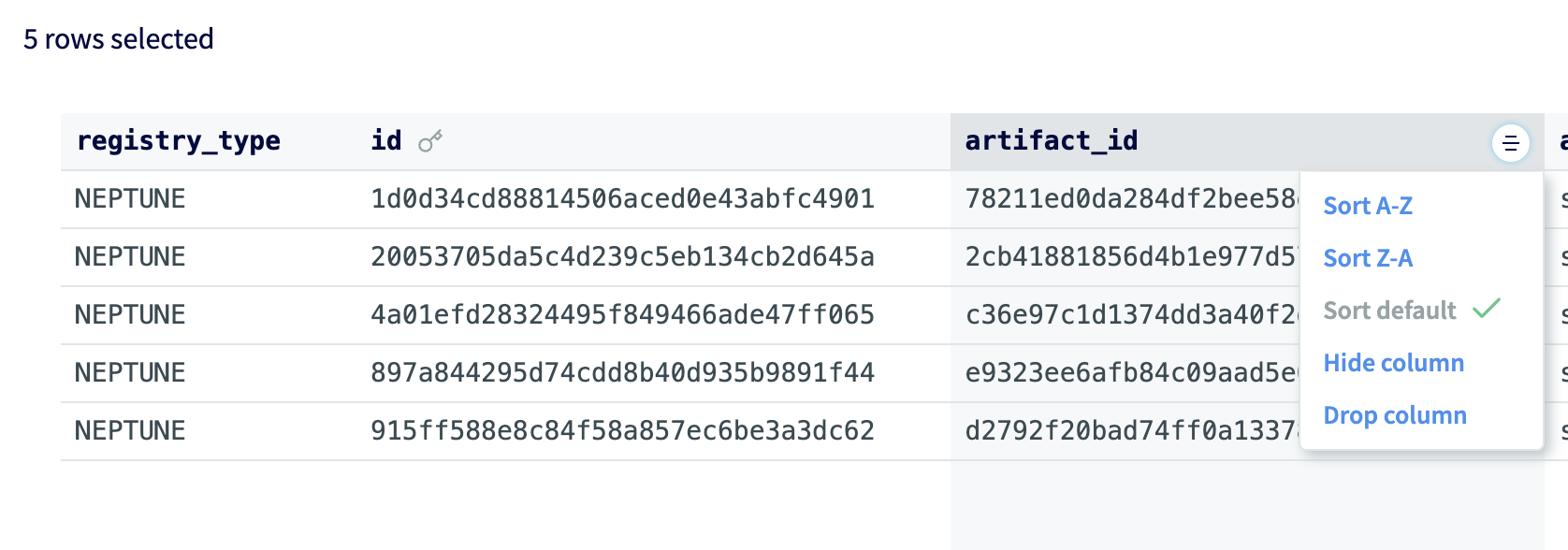 Undo hidden column in table explorer · Issue #410 · dolthub/dolthub-issues · GitHub