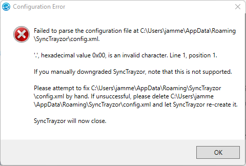 SyncTrayzor won't start · Issue #695 · canton7/SyncTrayzor · GitHub