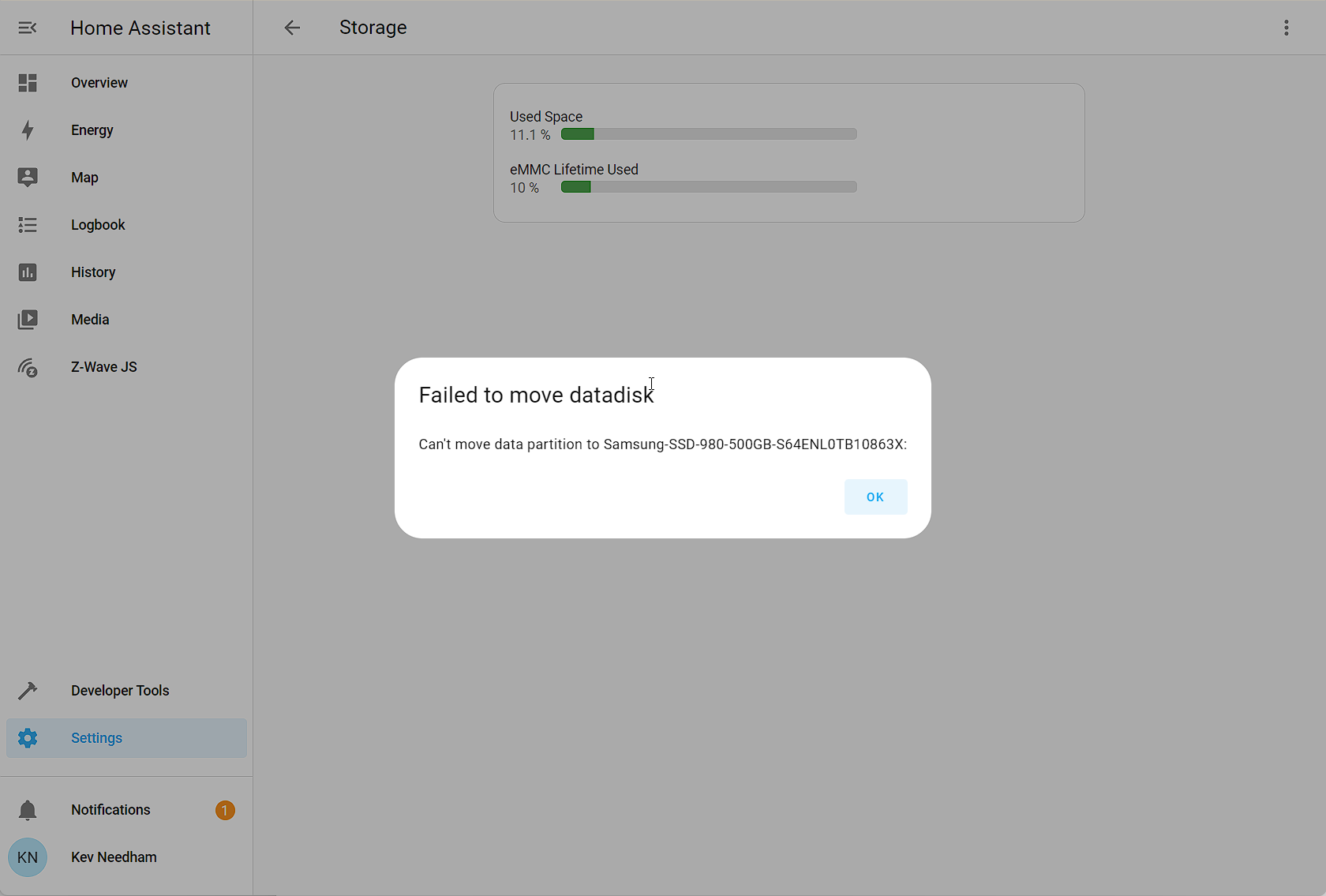 Yellow Poe Cant Add An Samsung Nvme Ssd As A Data Disk · Issue 2444 · Home Assistant