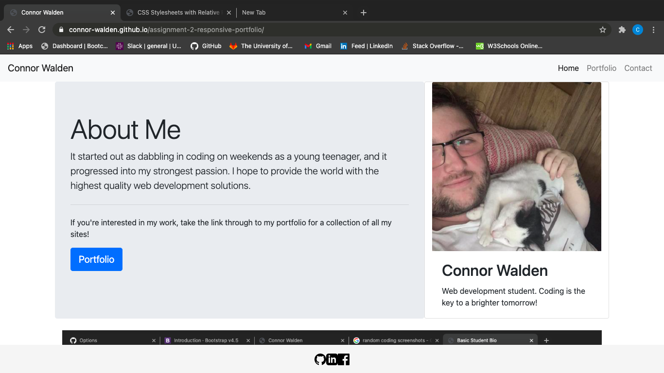 GitHub - Connor-Walden/bootstrap-portfolio: Create a responsive portfolio using HTML, CSS, and ...