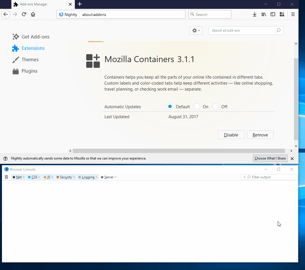 Container tabs can no longer be open from the "Containers" panel · Issue #781 · mozilla/multi ...