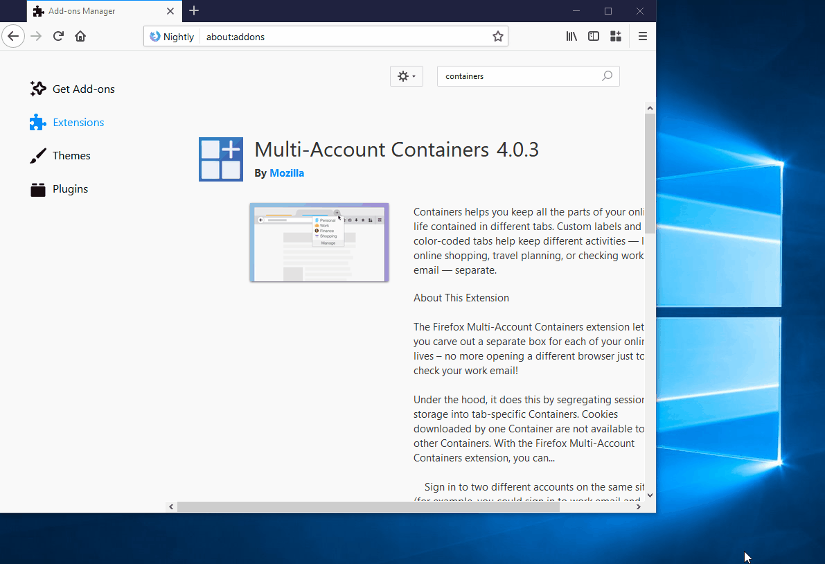 "Multi-Account Containers" toolbar button is wrongly active in Private Window · Issue #930 ...