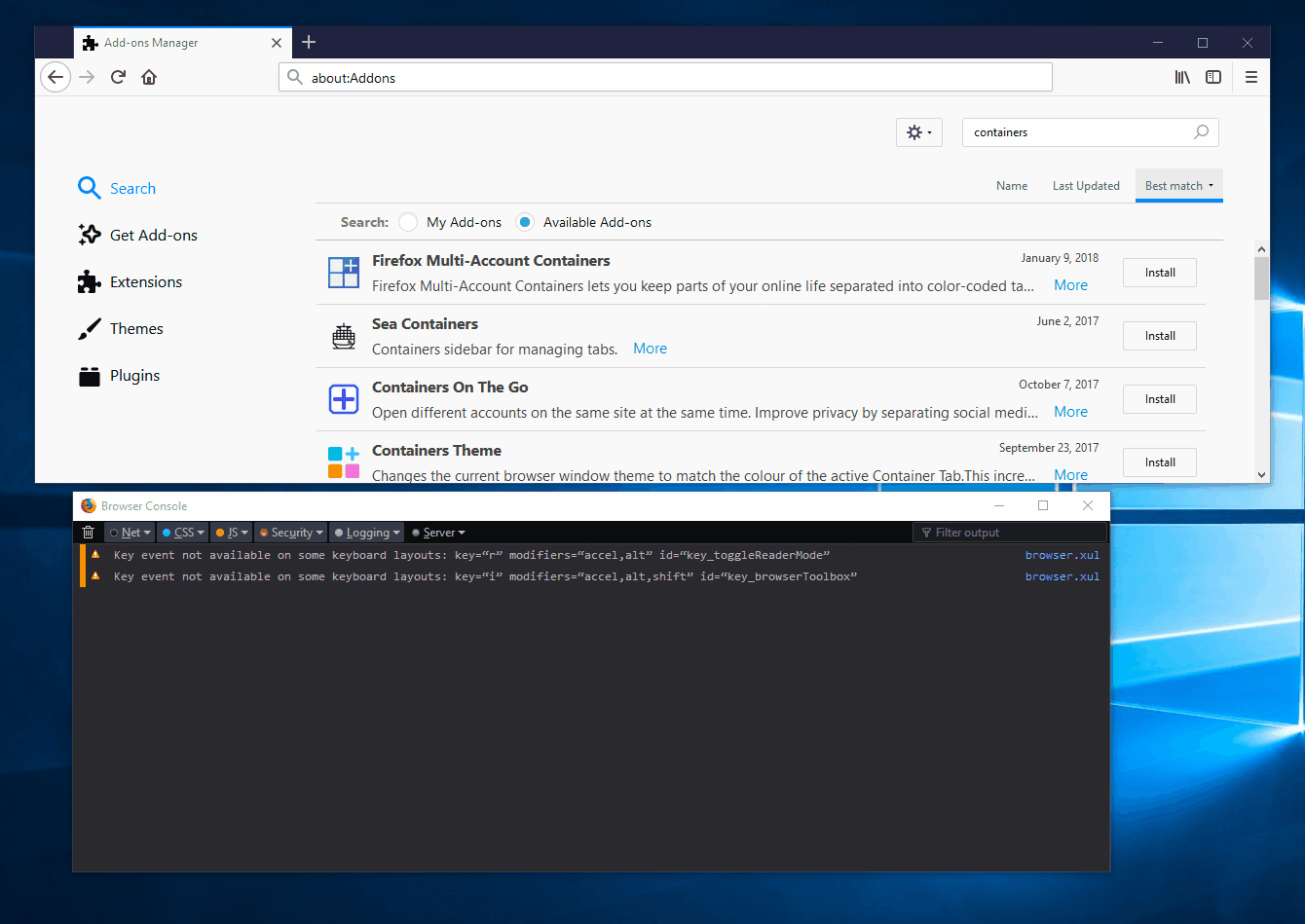 disable and re enable · Issue #1082 · mozilla/multi-account-containers · GitHub